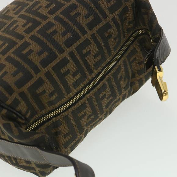 Fendi | Bags | Fendi Zucca Canvas Vanity Cosmetic Pouch Black Brown ...